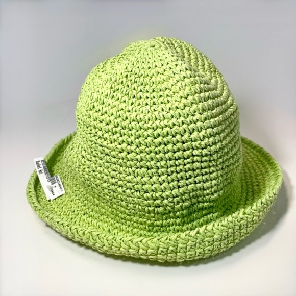 The Boutique | Accessories | Woven Paper Bucket Hat In Green | Poshmark